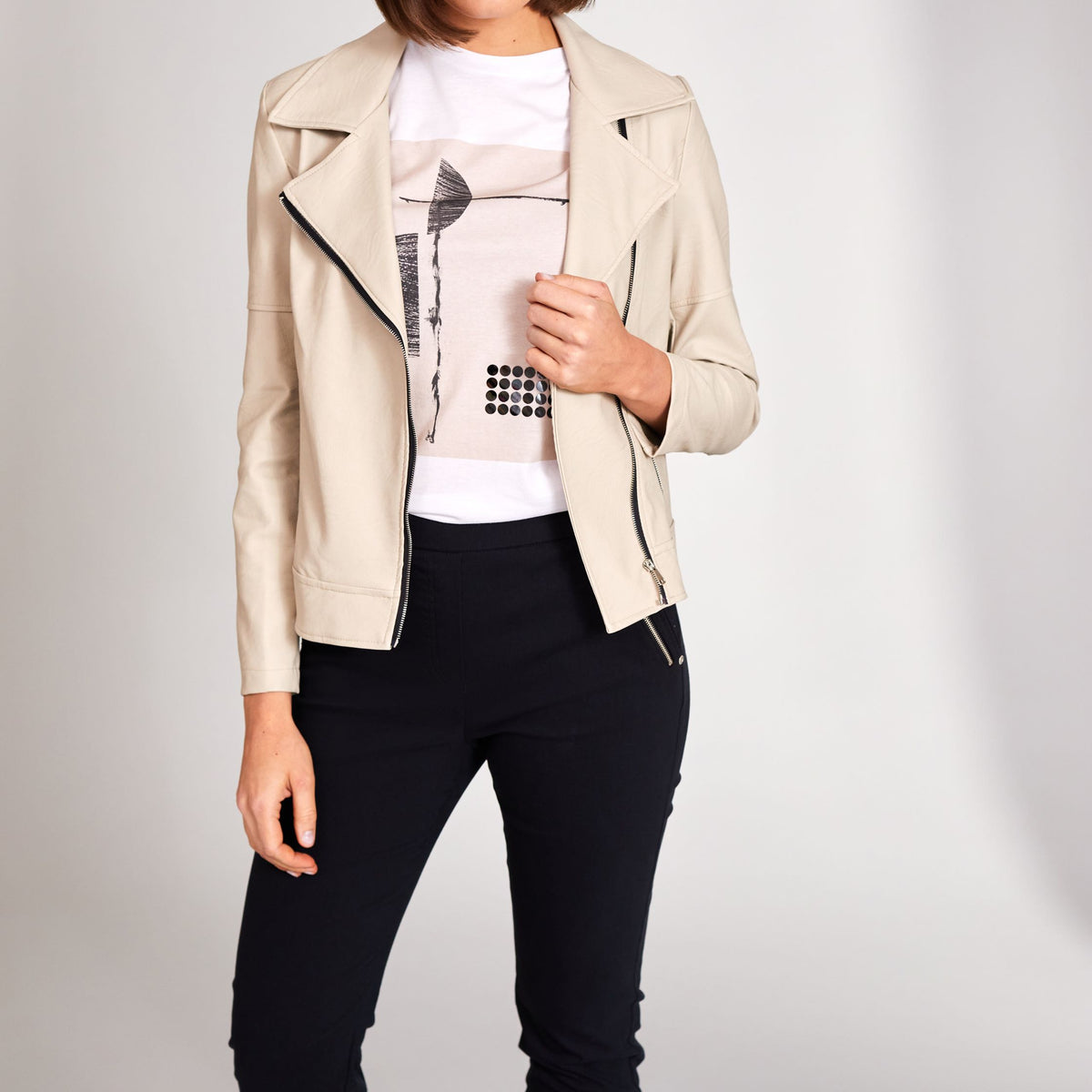PERUZZI Biker Jacket S24500 – Solitaire Fashions Darwen